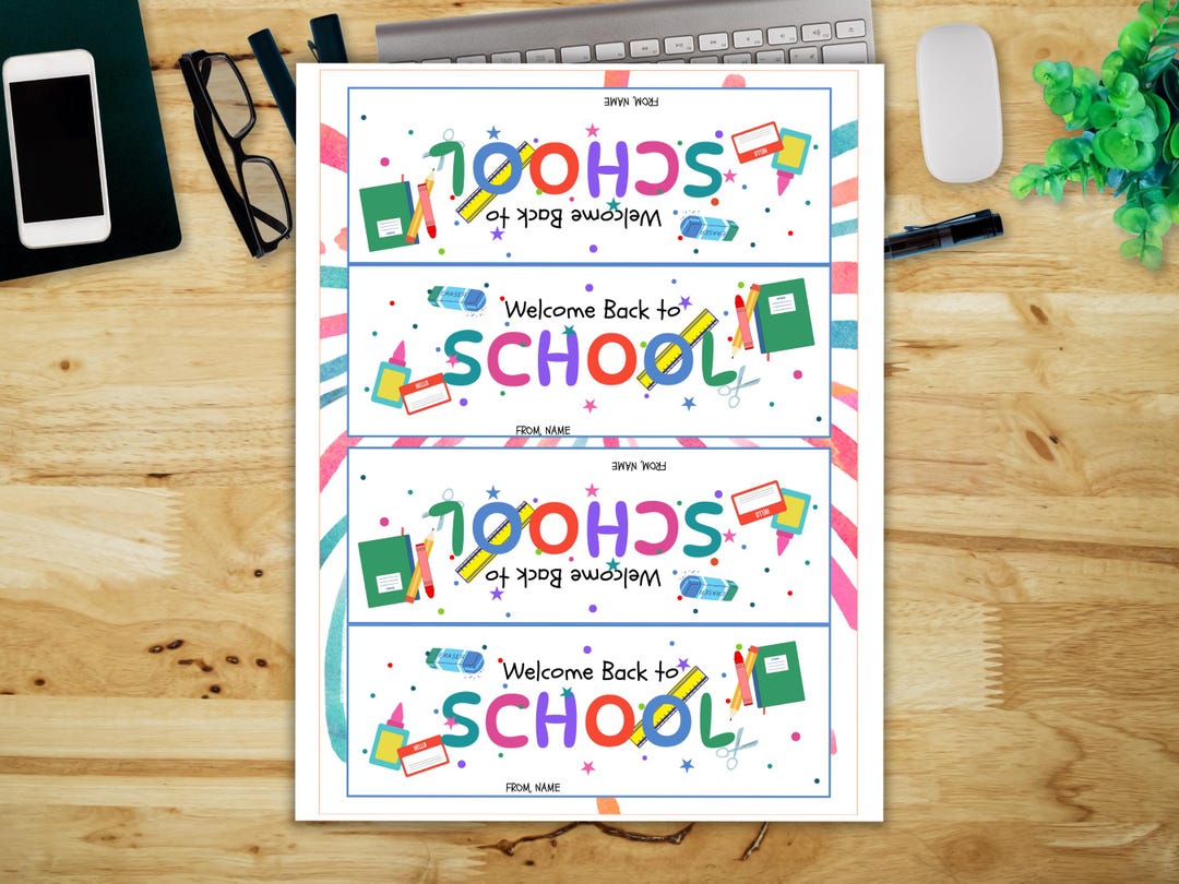 Welcome Back to School Gift Bag Tags: Teacher or Kid Favors - Etsy