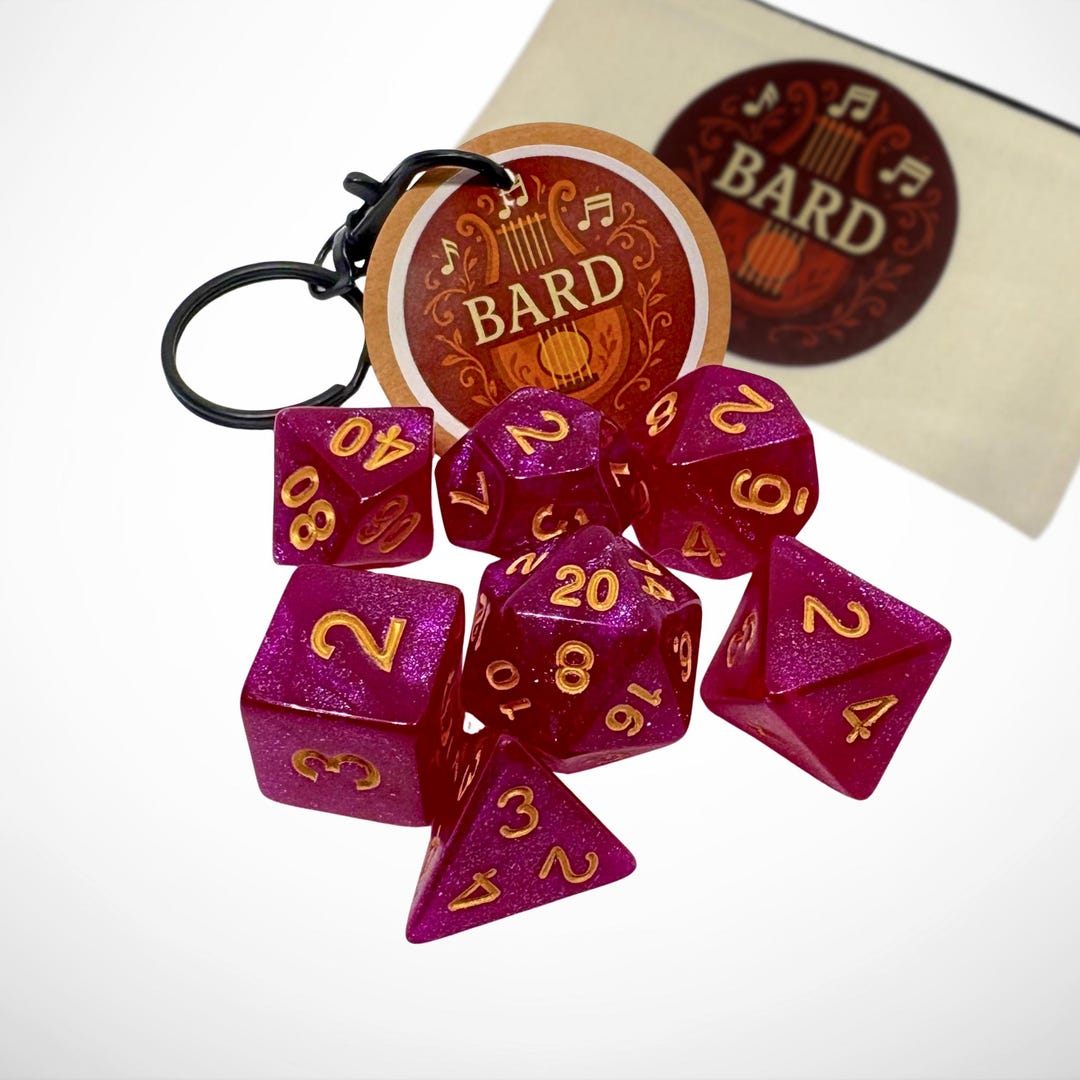 Bard Class Dnd Gift Set: Themed Dice, Token & Pouch - Etsy