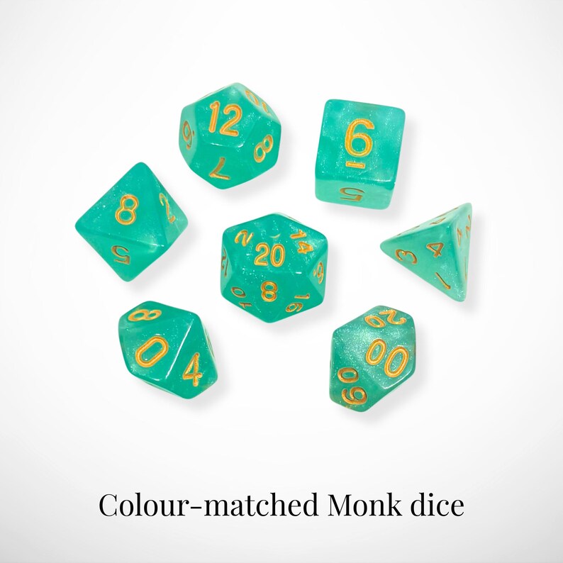 Monk Class Dnd Dice Set: RPG Gift Pack With Token & Pouch - Etsy Australia