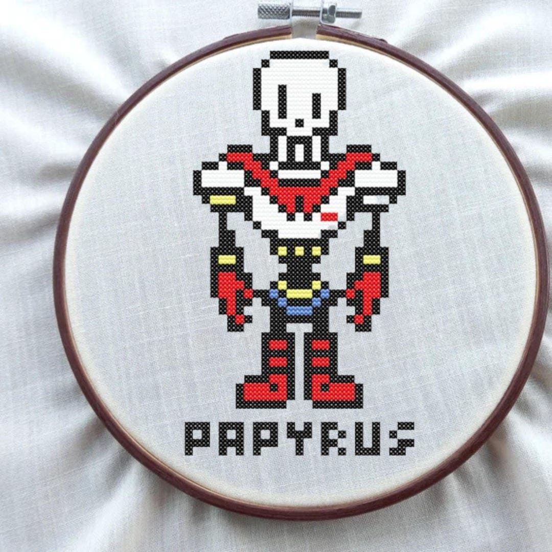 Papyrus Undertale Cross Stitch Pattern PDF – 100x100 – Pixel Gamer Art ...