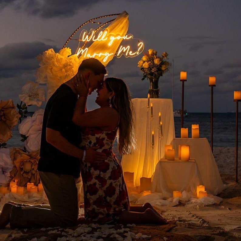 Custom Proposal Neon Sign, Marry Me LED Neon Light, Engagement, Wedding ...