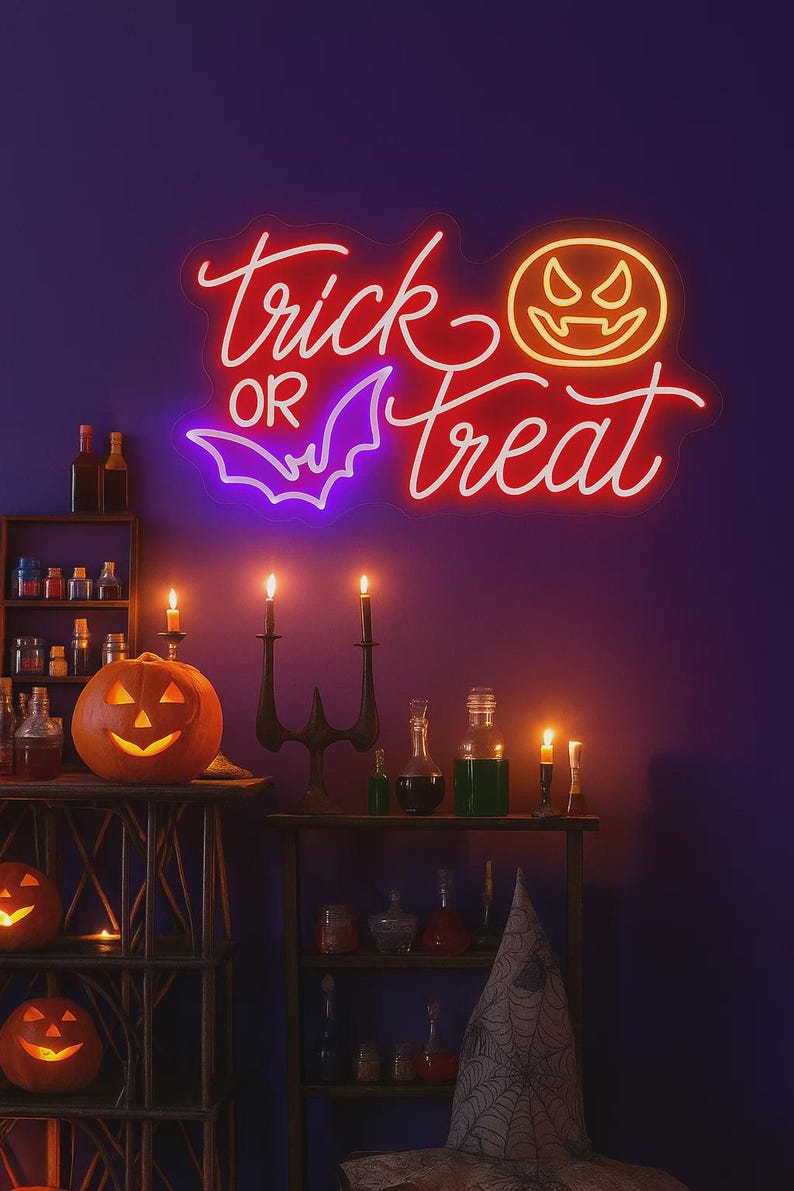 Halloween Neon Sign - Spooky Neon Sign - Halloween Wall Light - Boo ...