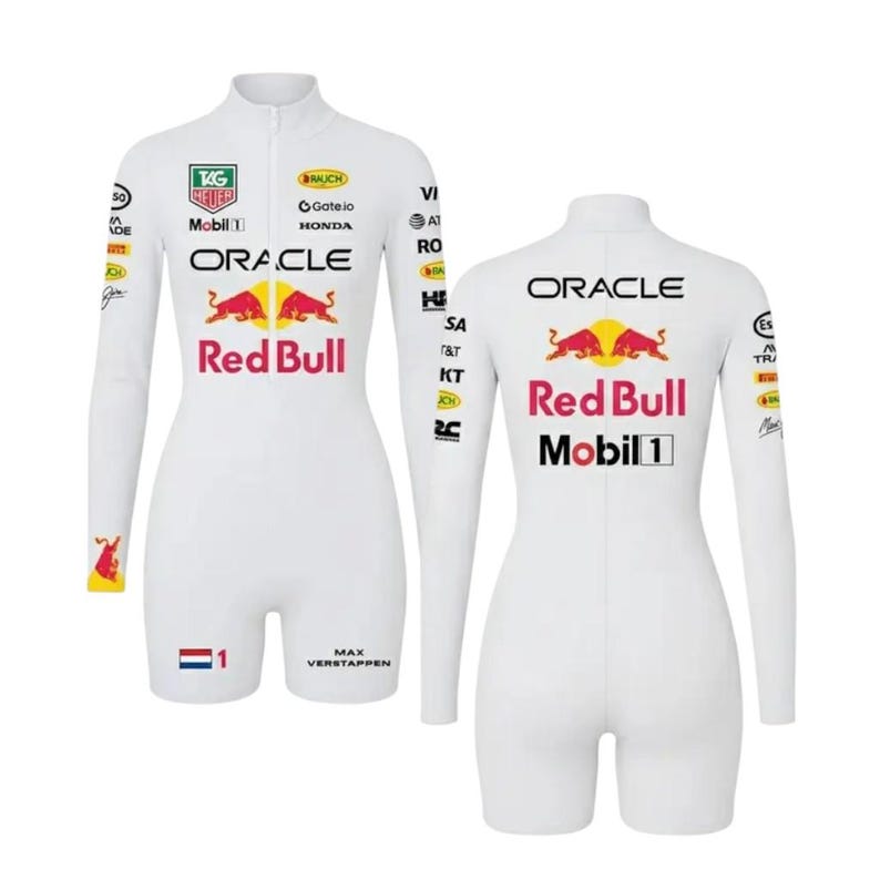 Max Verstappen 2025 F1 White Racing Base Layer Jumpsuit – Red Bull ...