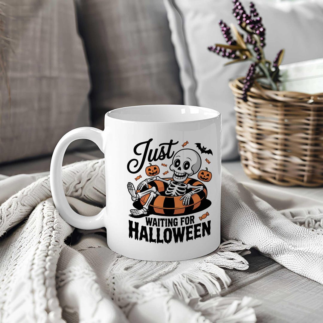 Cute Summerween Mug, Skeleton Float Cup, Halloween in Summer Funny Mug ...