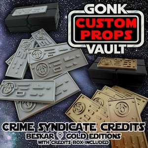 Crime Syndicate Credit Box | Gold & Silver Cosplay Credits With ...
