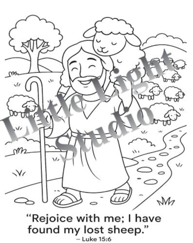 Lost Sheep & Good Shepherd Coloring Sheet – Bible Story PDF for Kids - Etsy