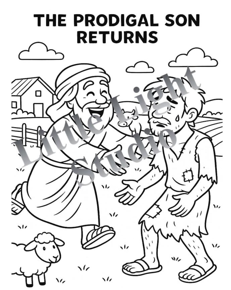 Prodigal Son Coloring Page | Bible Parable for Kids | Sunday School ...