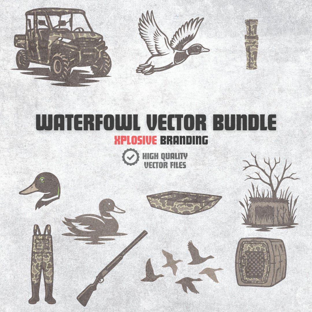 Waterfowl Hunting Vector Bundle | Ducks, Blinds, Decoys, UTV, Duck ...