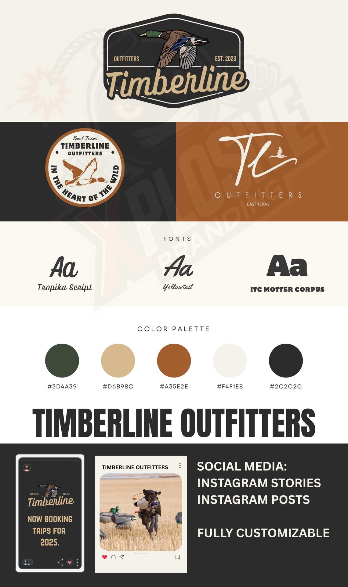 Southern Outdoor Brand Kit: Timberline Logos, Canva Templates (digital ...
