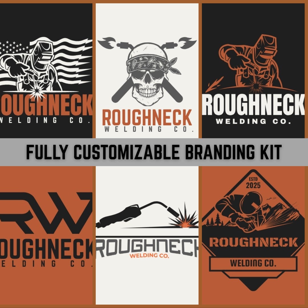 Welding Logo Kit – Roughneck Welding Co. | Industrial Brand Identity ...