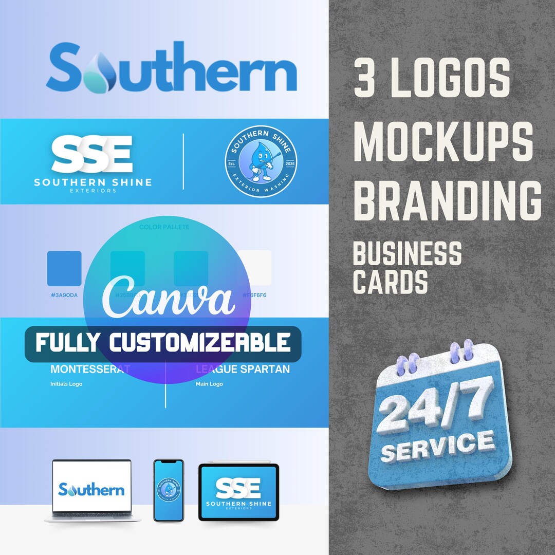 Exterior Cleaning Logo Kit: Pressure Washing Branding Templates - Etsy
