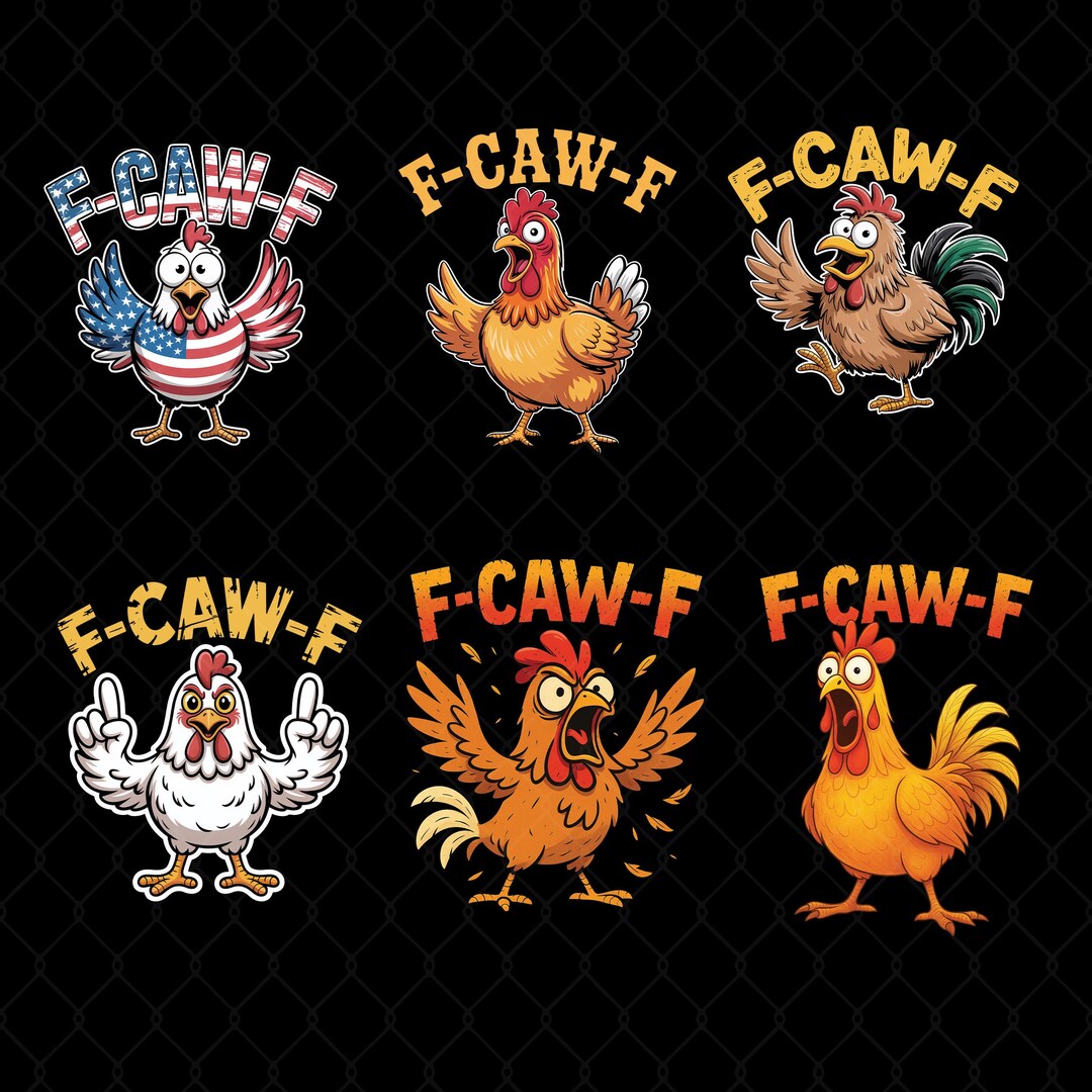 Funny Rooster PNG Bundle, F-caw-f Chicken Meme Clipart, Sarcastic Farm ...