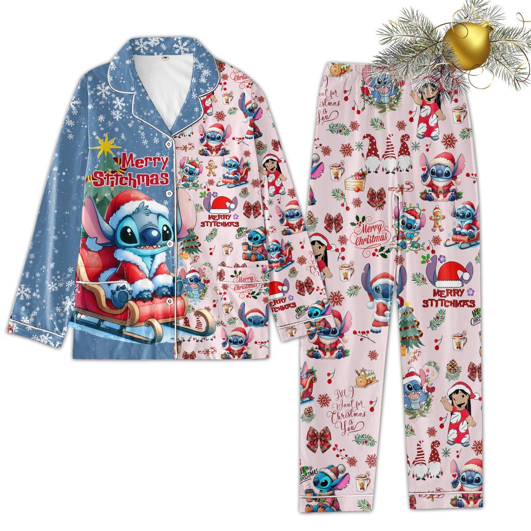 Lilo Stitch Pajamas Christmas, Stitch and Angel Pajamas Set, Disney ...