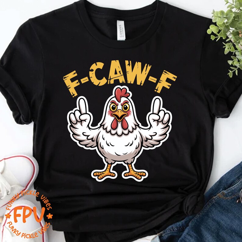 Funny Rooster PNG Bundle, F-caw-f Chicken Meme Clipart, Sarcastic Farm ...