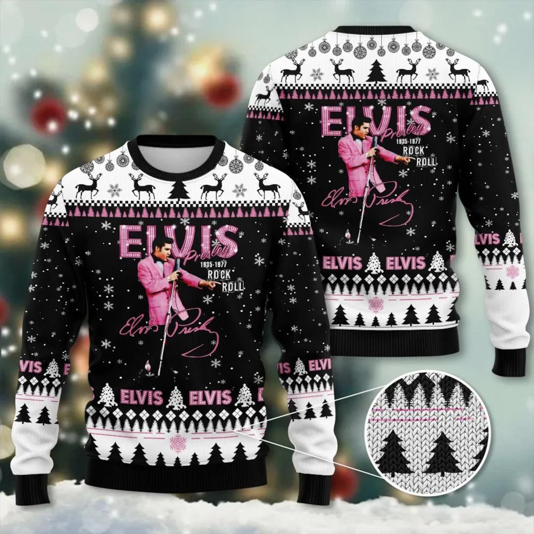 Elvis Presley Christmas Sweater, Elvis King Holiday Sweater for Women ...