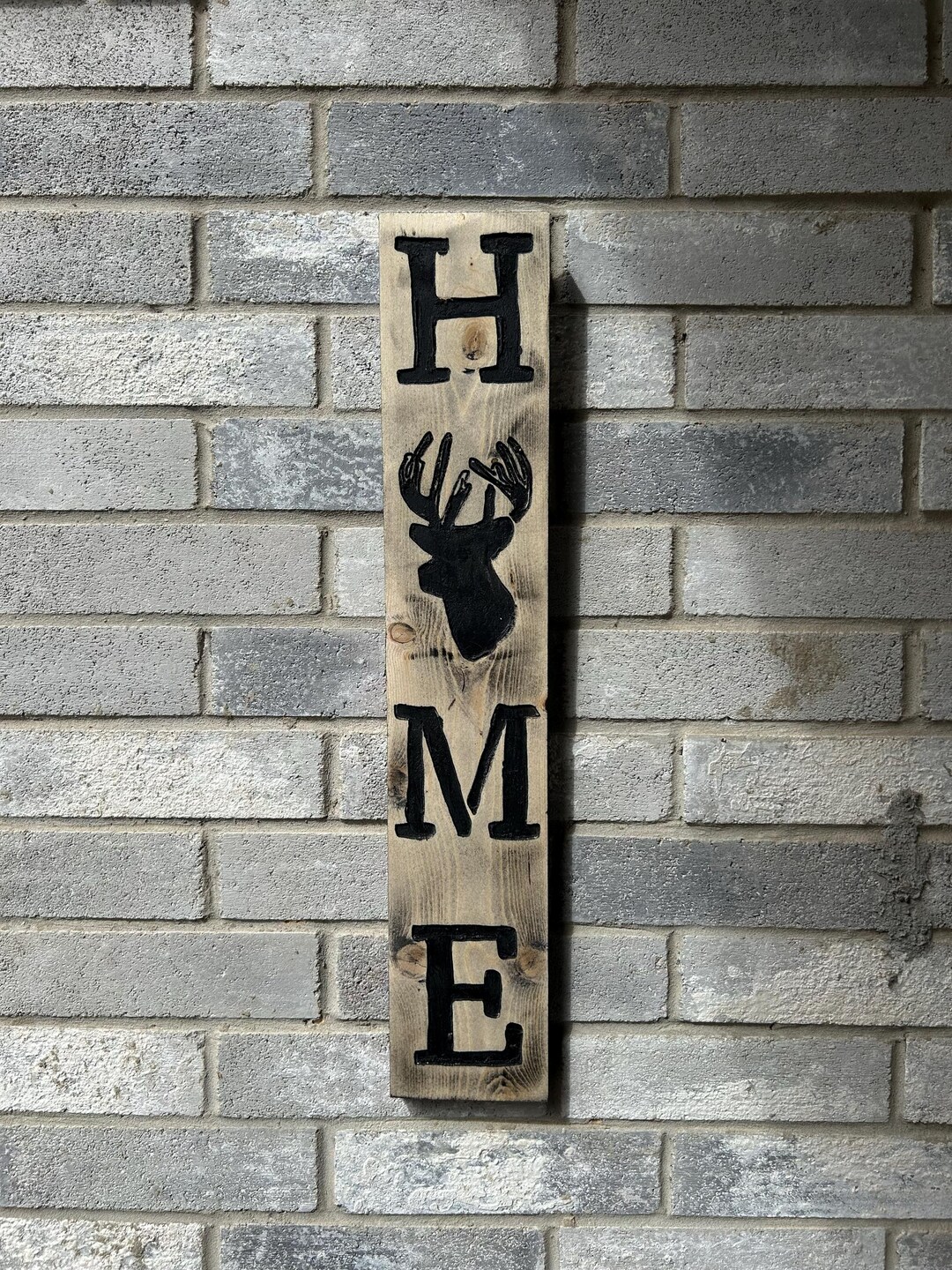 Home With Deer Head Wood Sign - Etsy