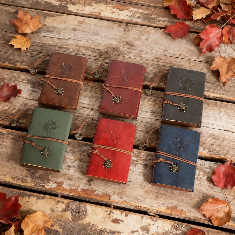 Vintage Pirate Loose-leaf Journal - Leather Notebook With Compass ...
