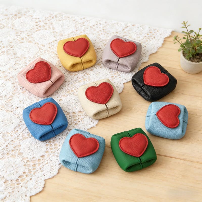 Small Leather Heart Pouch - Etsy