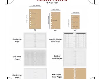 Personalizeda5/a6/a7notebook Inserts, Replaceable Notebook Pages ...