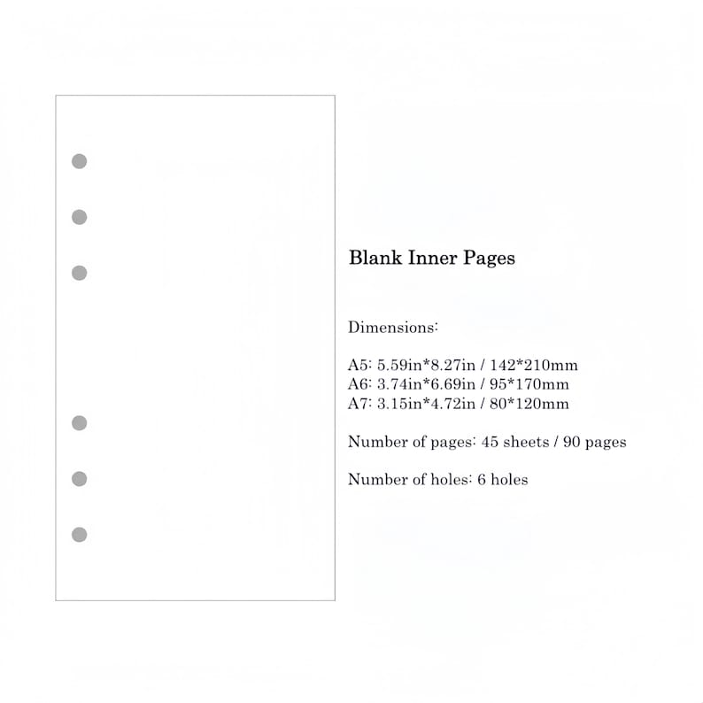 Personalizeda5/a6/a7notebook Inserts, Replaceable Notebook Pages ...