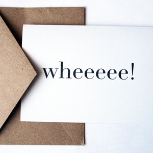 Wheeeee -- Happy -- Card and Envelope Set -- Hooray Series - Etsy