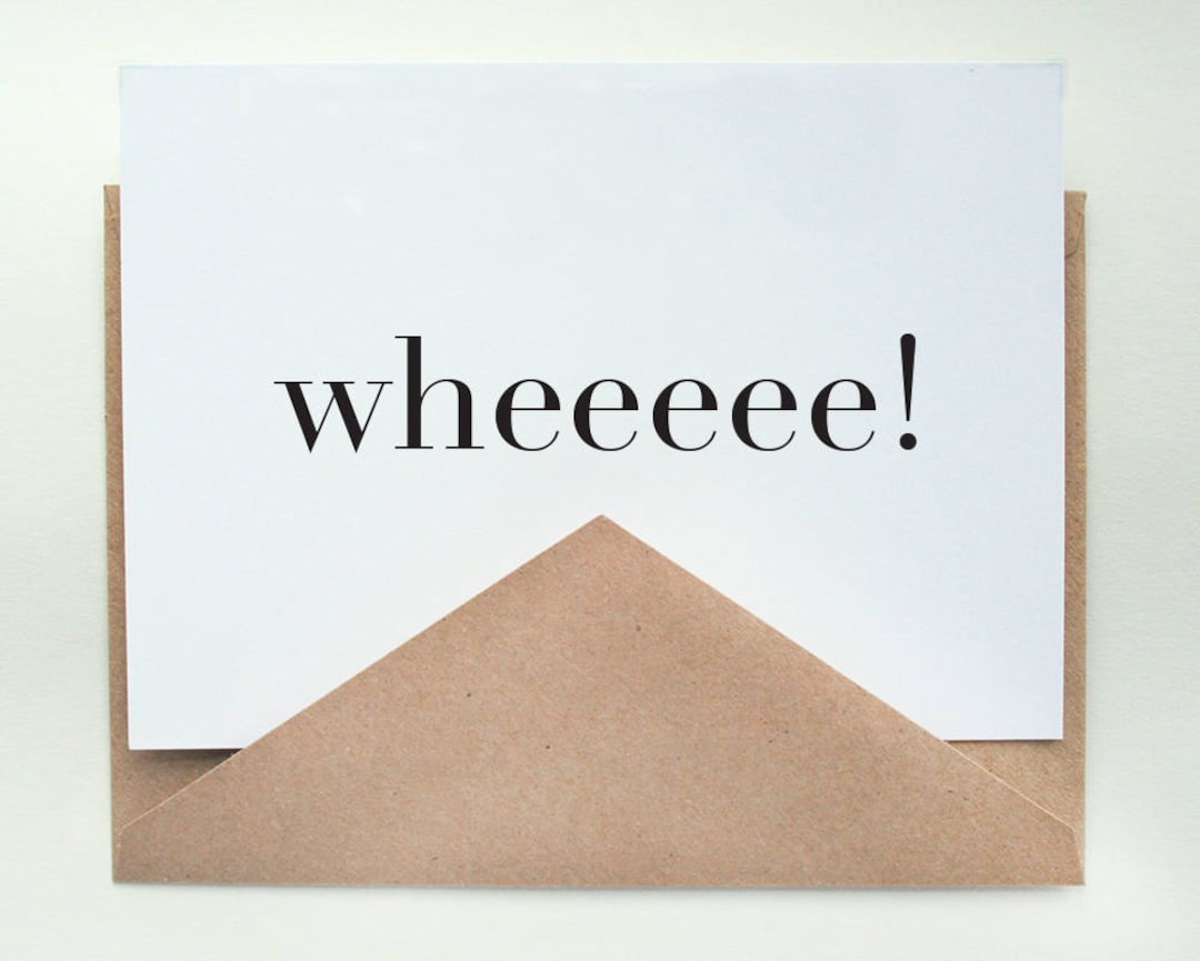 Wheeeee -- Happy -- Card and Envelope Set -- Hooray Series - Etsy