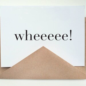 Wheeeee -- Happy -- Card and Envelope Set -- Hooray Series - Etsy