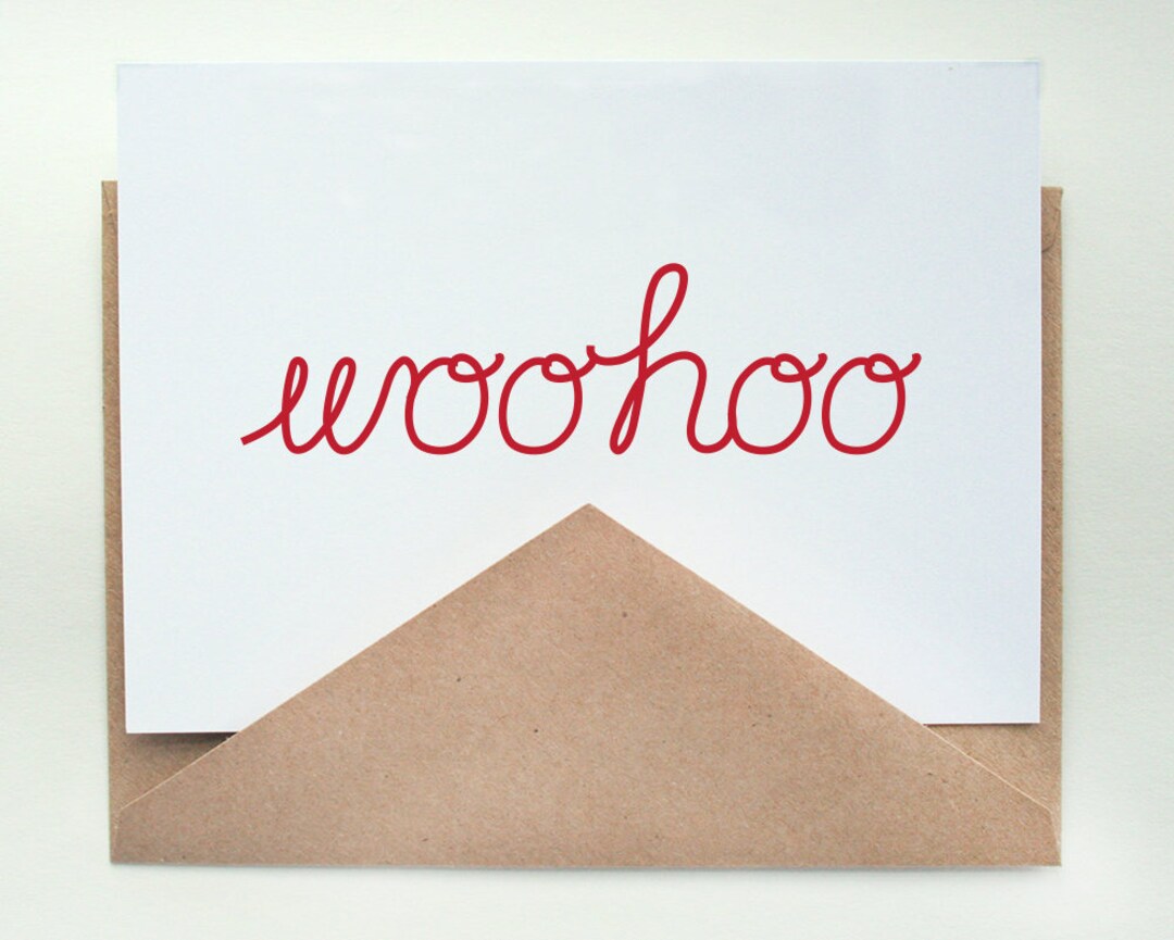 WOO HOO -- Congrats! -- Card and Envelope Set -- Celebration/graduation ...