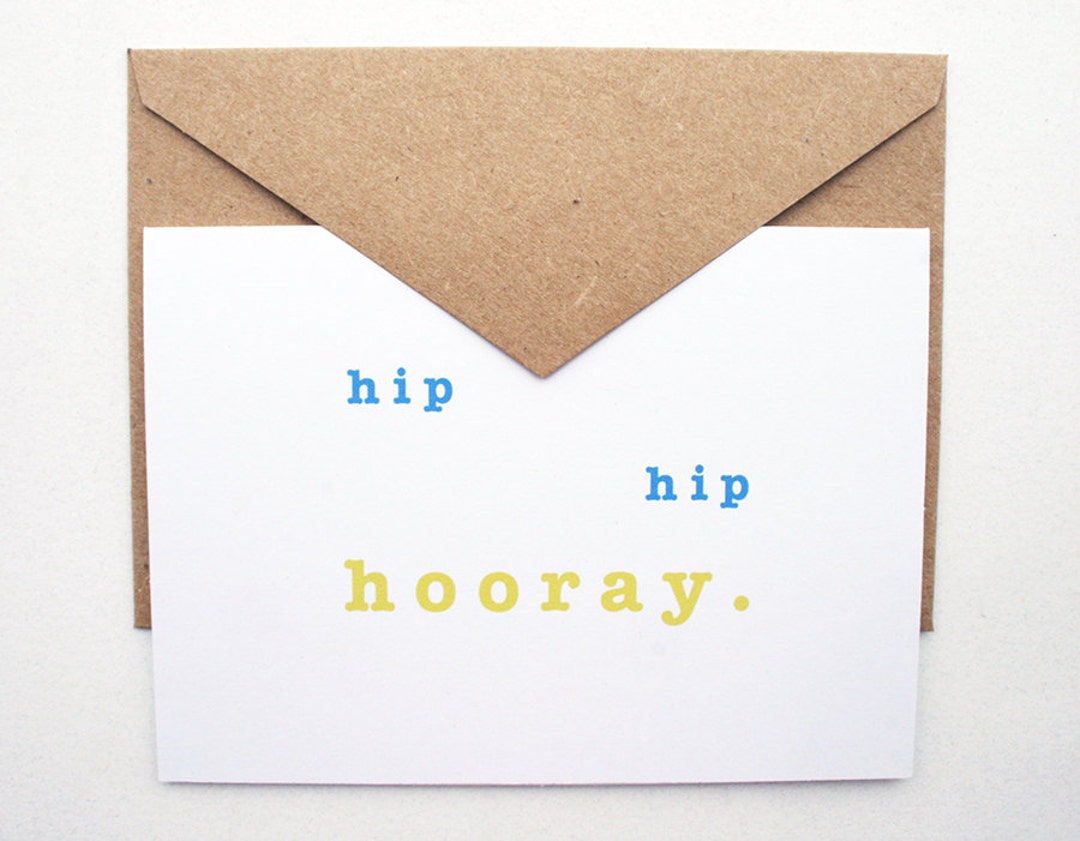 Hip Hip Hooray -- Card & Envelope -- PS Salutations -- PICK Your ...