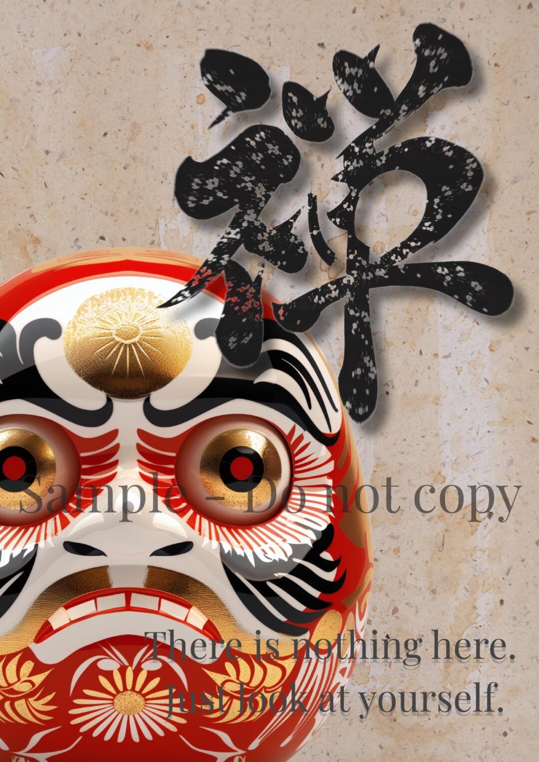 Zen Daruma Poster, Japanese Minimalist Wall Art, Nanakorobi Yaoki Quote ...
