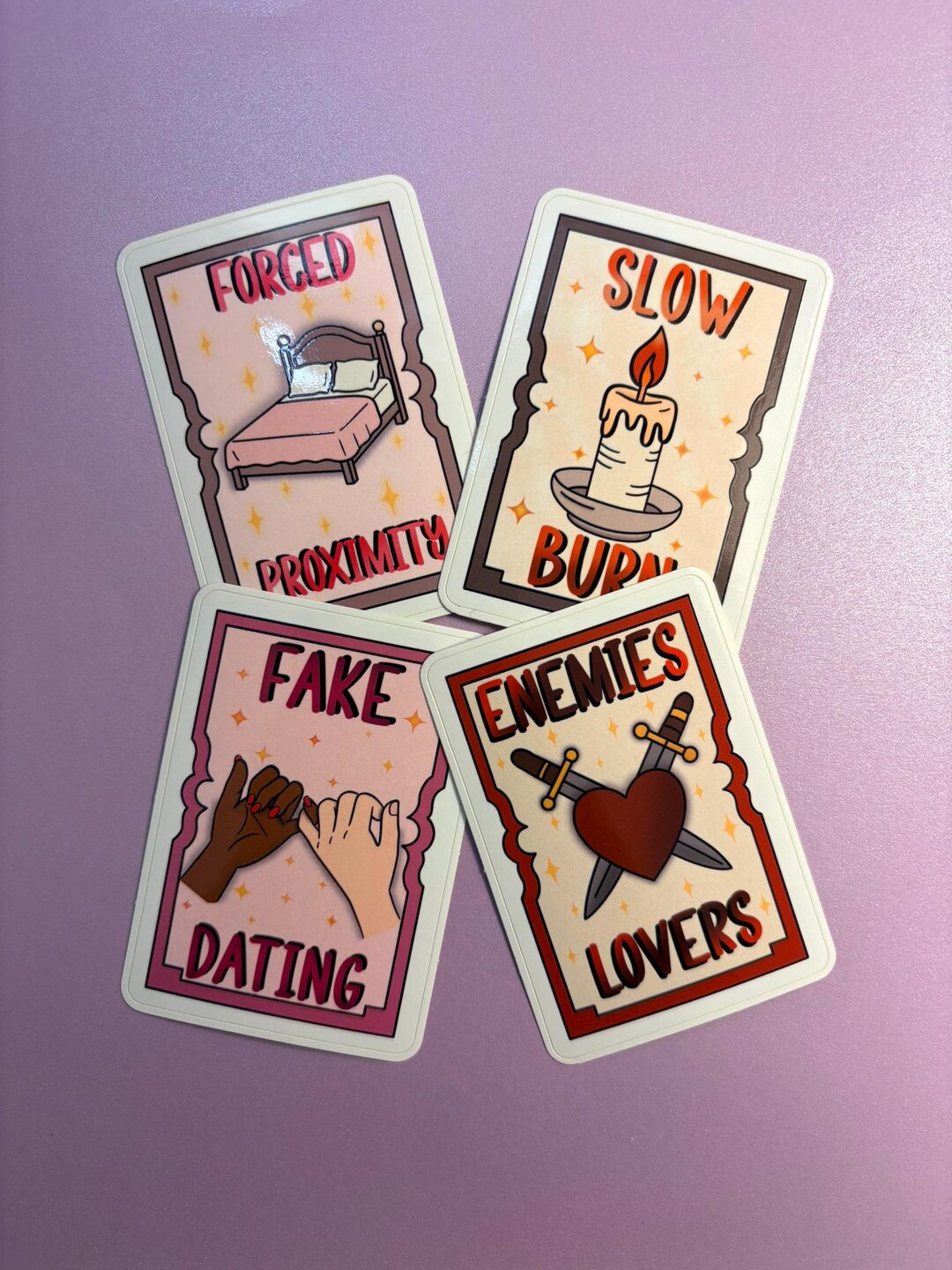 Romance Trope Sticker Bundle | Set of 4 Bookish Vinyl Stickers ...