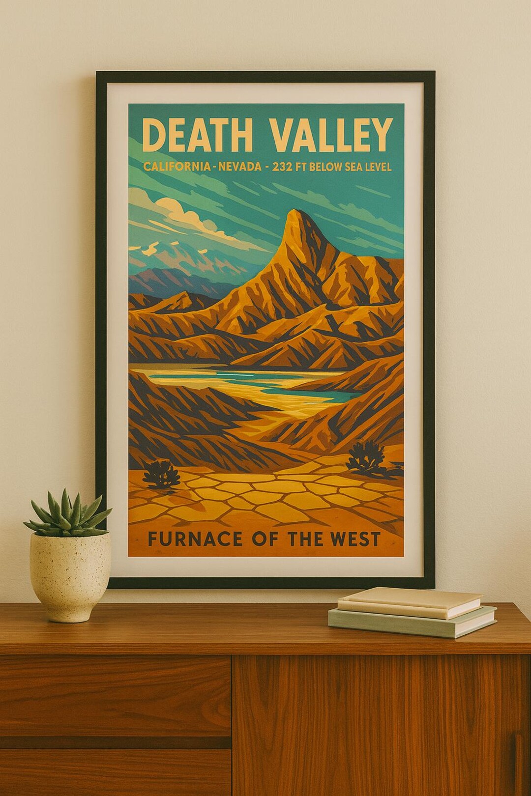 Death Valley National Park Print | Nature Landscape Print | Vintage ...