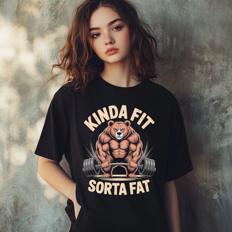 20 Kinda Fit Sorta Fat Bear Png, Weightlifting Bear Sublimation Clipart for Cricut and Fitness ...