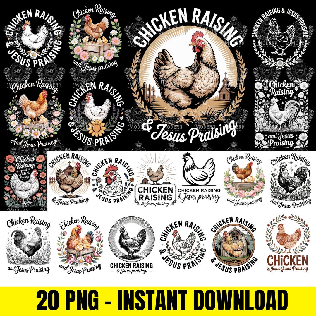20 Chicken Raising & Jesus Praising PNG, Trendy Christian Chicken Mama ...