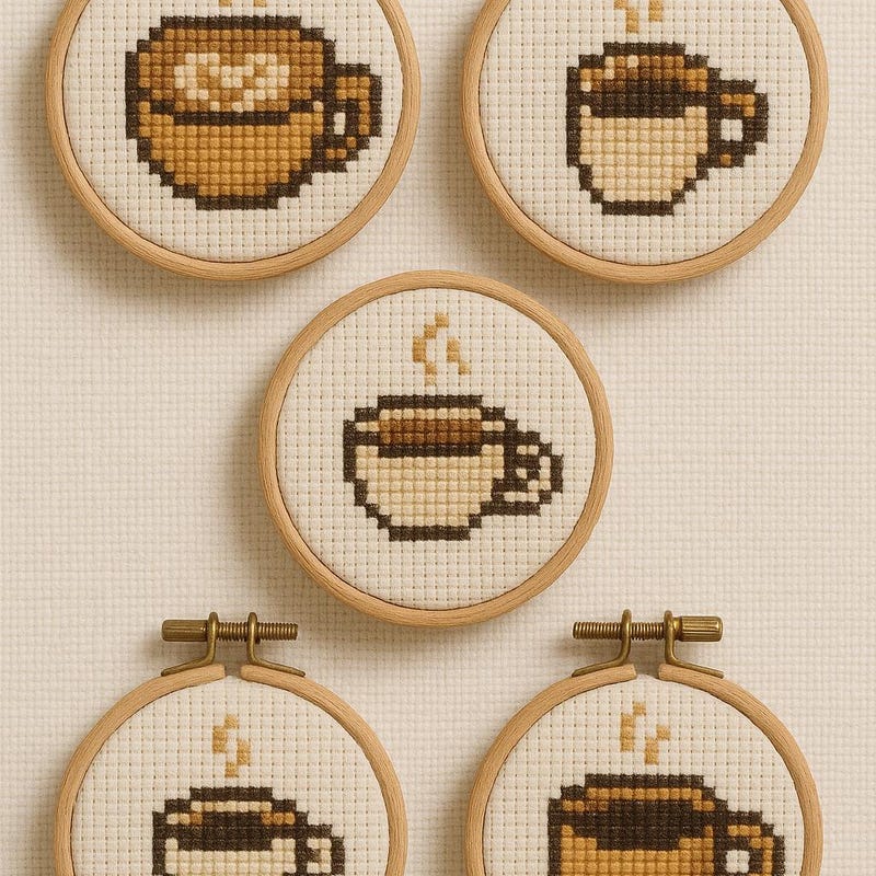 Coffee Cup Cross Stitch - Etsy