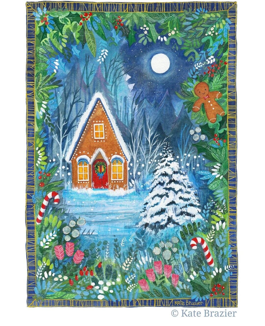 Gingerbread Dreams Cottage A5 & A4 Signed Limited Edition Print - Etsy