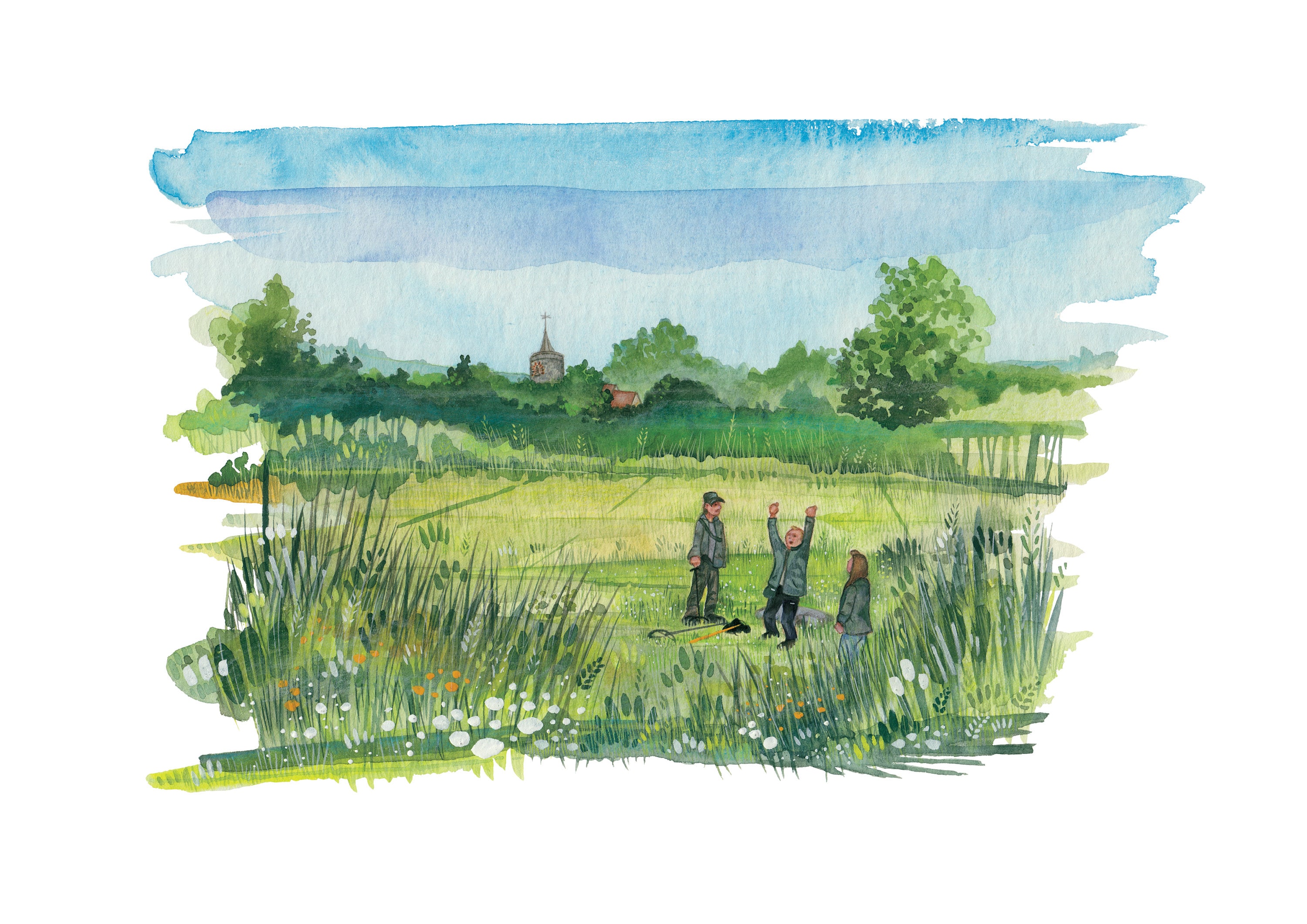 The Gold Dance - Detectorists - A4 Signed Limited Edition Giclee Print ...