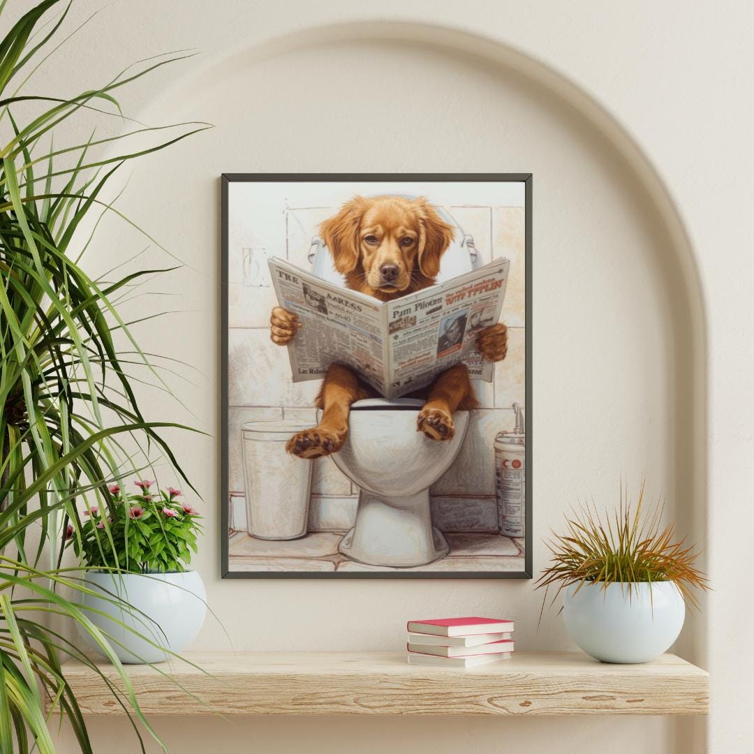 Poopy Dog, Digital Wall Air, Digital Download, Dog Lover Wall Airt ...