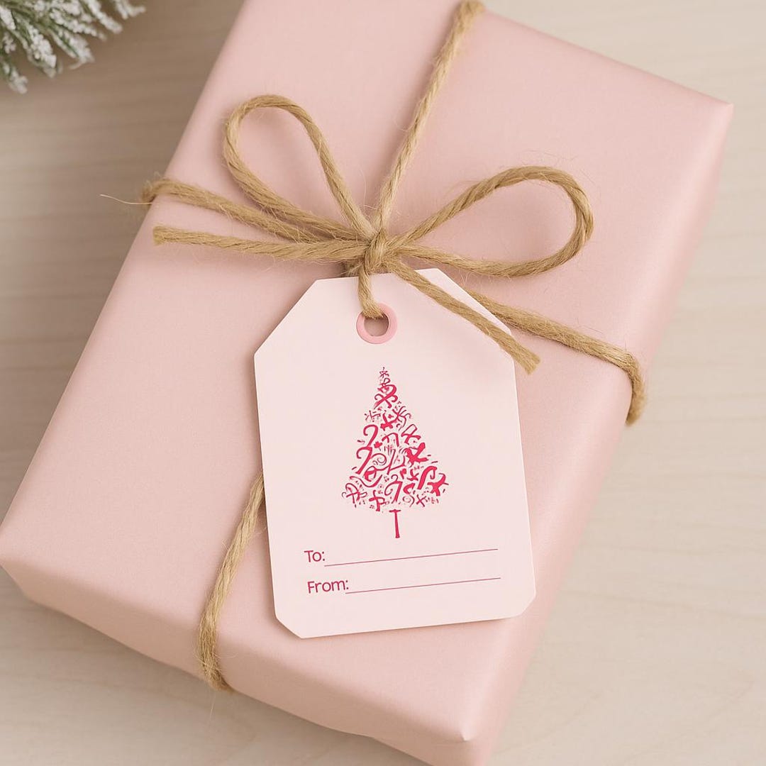 Pink Christmas Gift Tags | Elegant Heart Design (digital Download) - Etsy