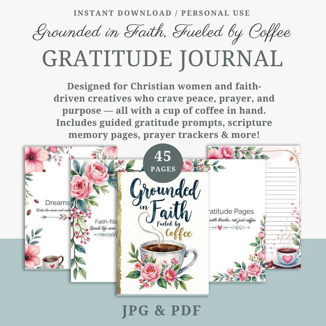 Grounded in Faith Gratitude Journal | Printable Christian Journal for ...
