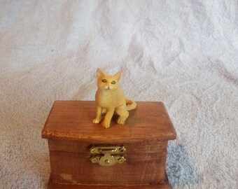 Black Cat Wooden Keepsake Jewelry Box With Ceramic Tile Cover Black Cat ...