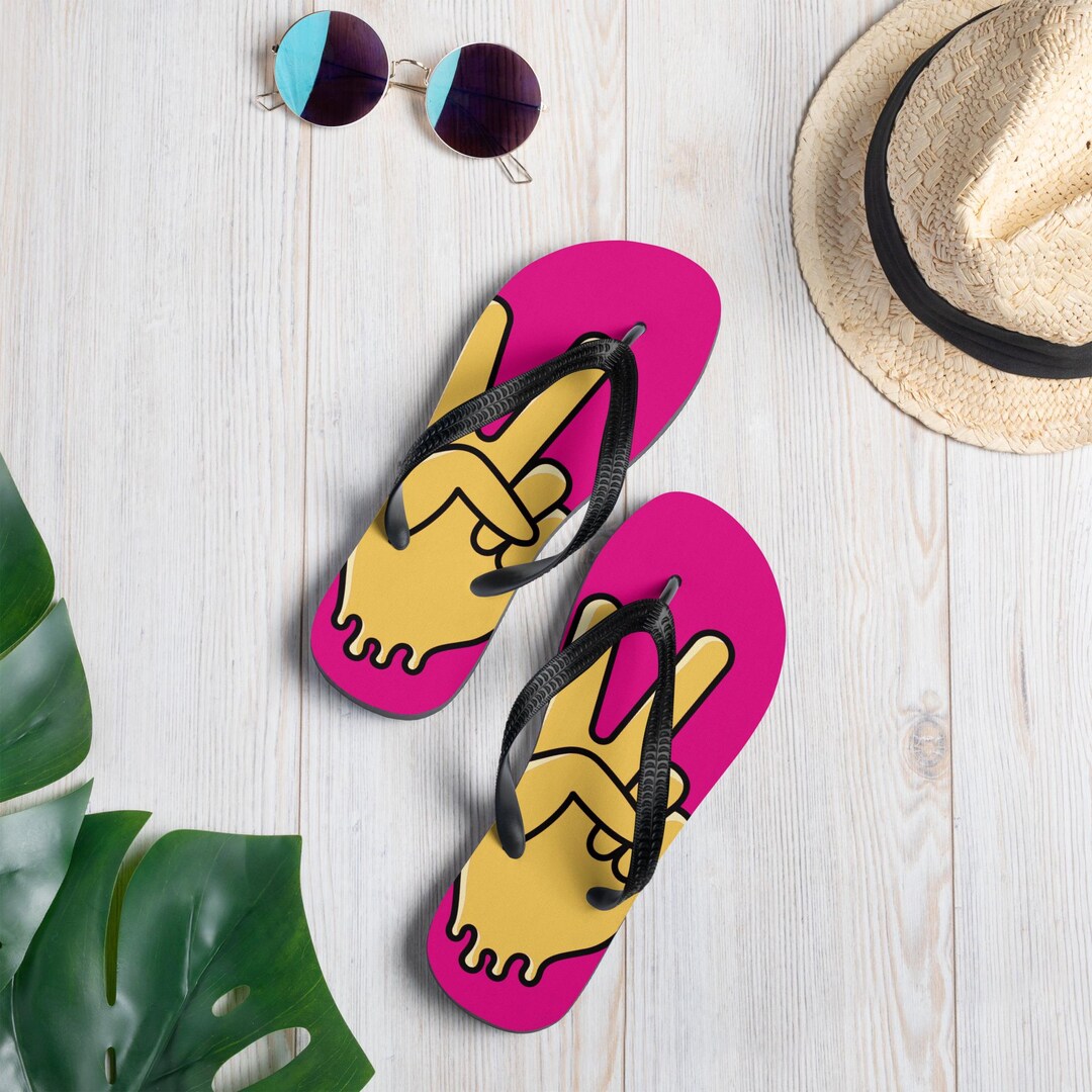 Peace Inspired Design Flip Flops - Etsy