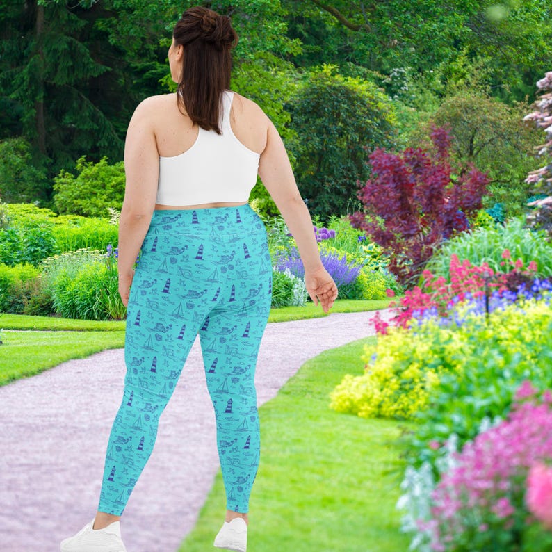 Plus Size Leggings, Everyday High-rise Nautical Themed Leggings - Etsy