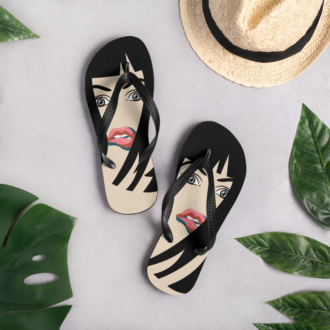 Face Art Flip Flops - Etsy