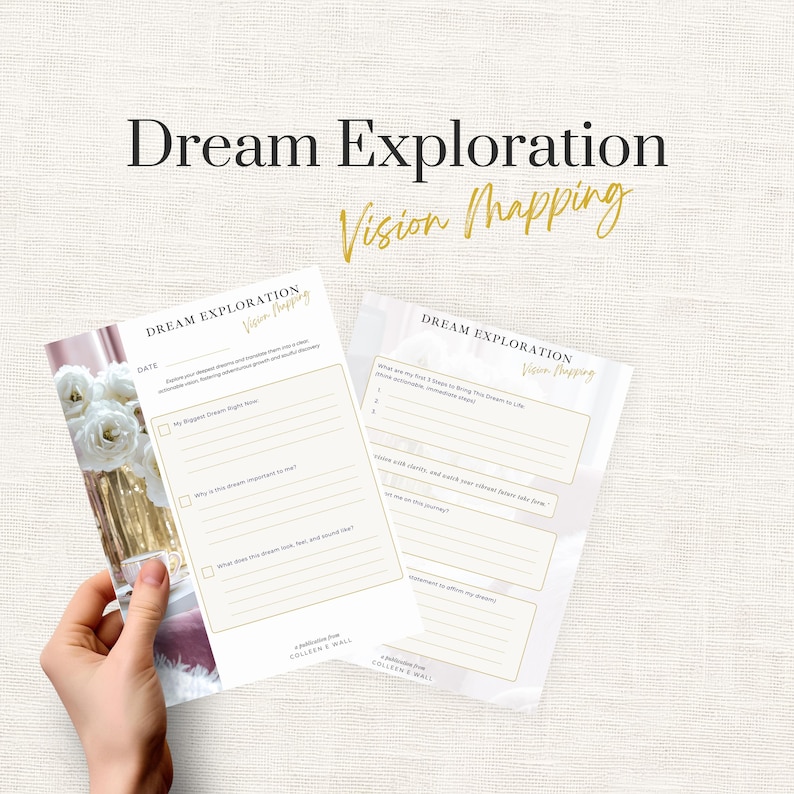 Vision Board Worksheet | Dream Exploration, Goal Setting (digital ...