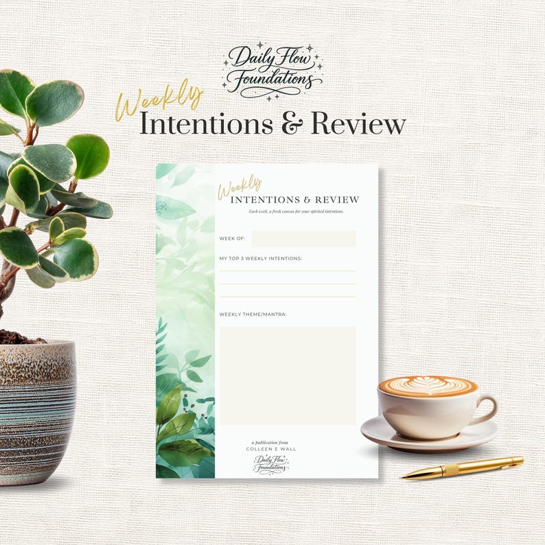 Weekly Planner Printable | Digital PDF Worksheet | Intention Setting ...
