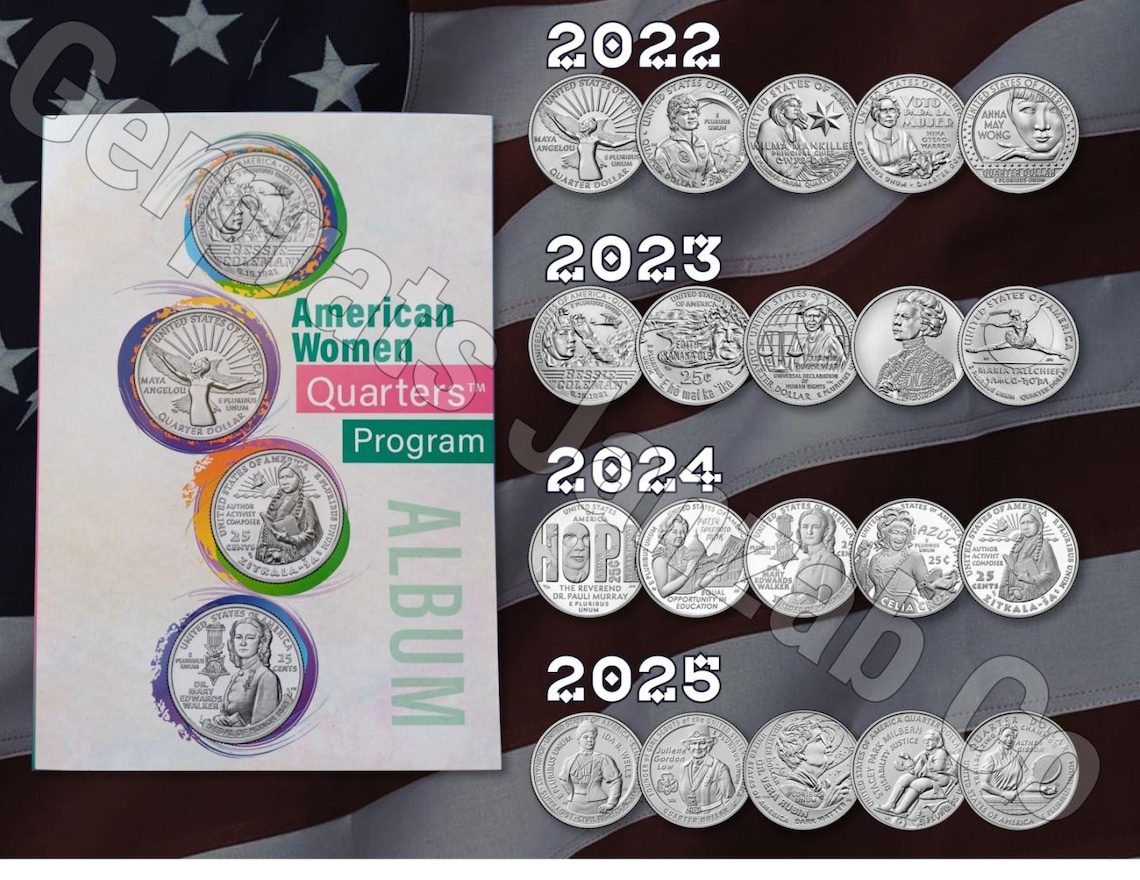 USA Complete Set of 20 Coins in Album American Women Quarters Program ...