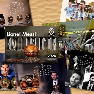 NEW CALENDAR 2026 Messi is the Winner of 8 Golden Balls. Argentina ...