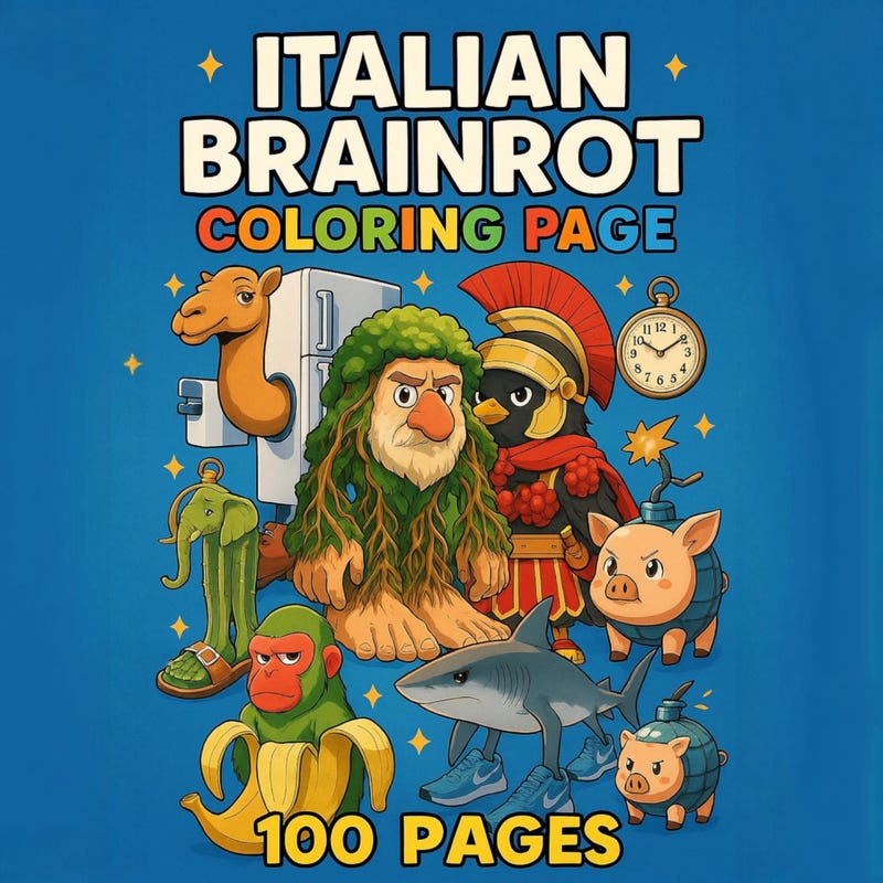 Steal a Brainrot Colouring Pages - Etsy