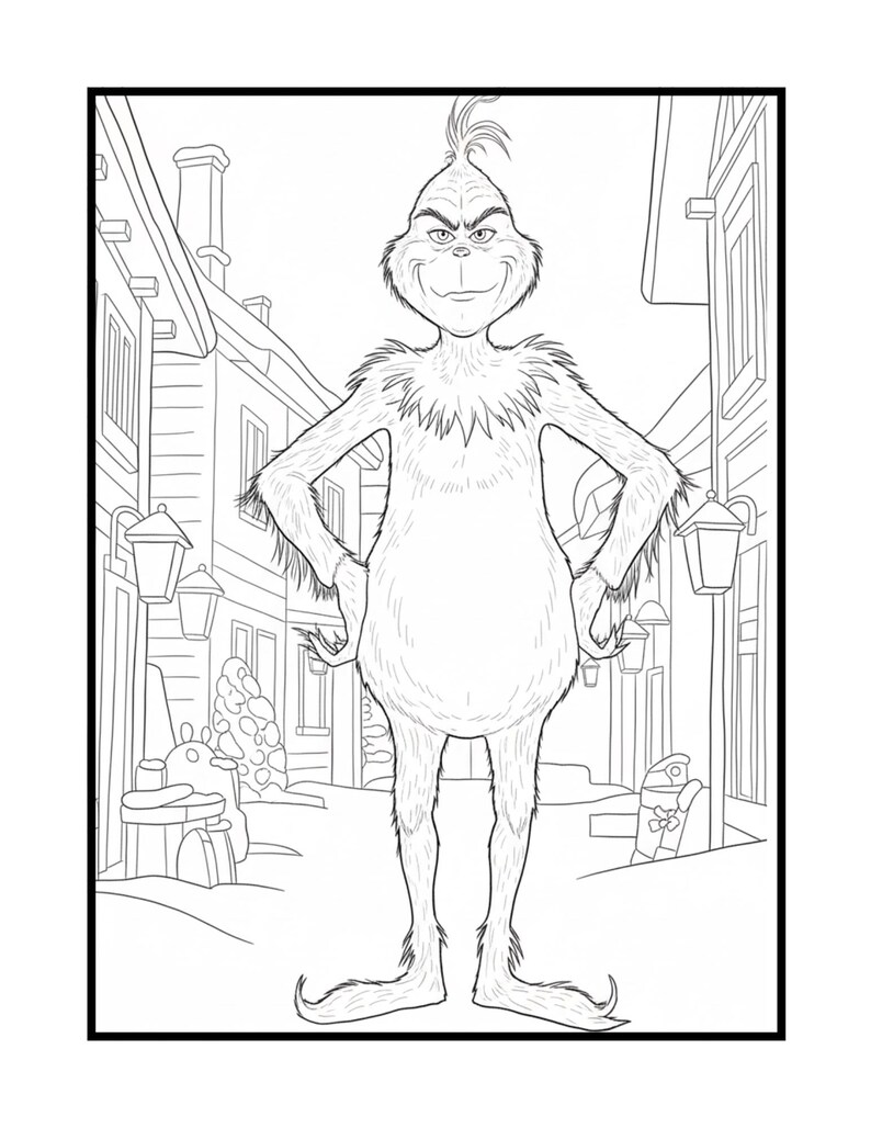 Grinch Coloring Page - Etsy